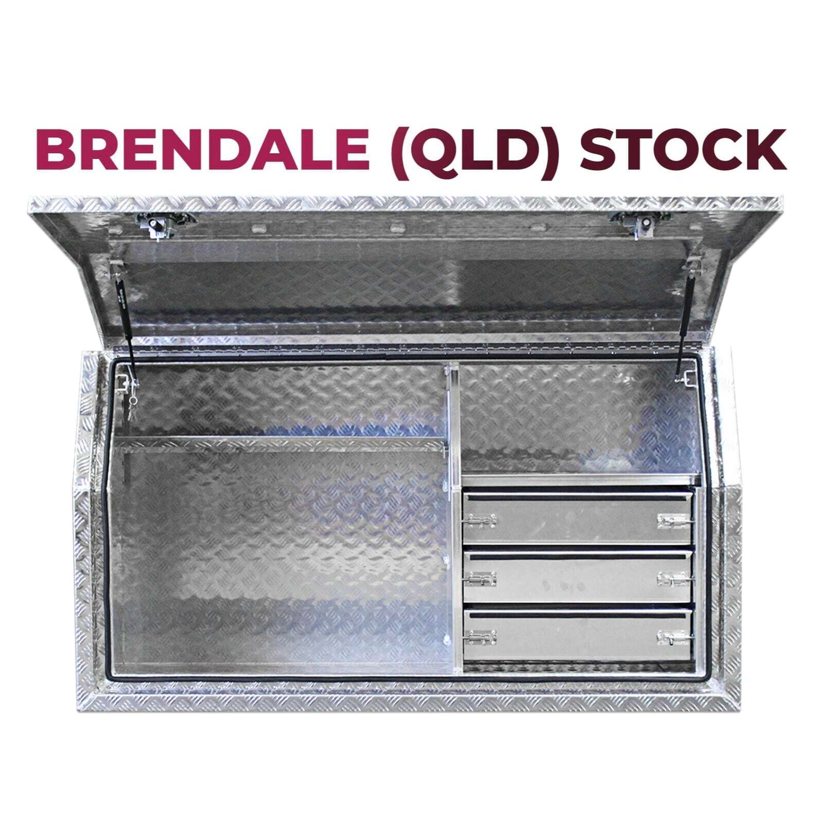 Full Lid Aluminium Toolbox with three drawers on one side 1500mm x ...
